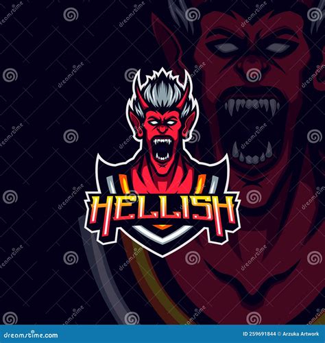 Illustrazione Di Demon Hellish Mascot Illustrazione Vettoriale