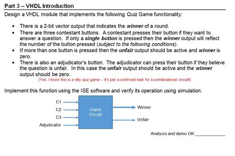 Part 3 VHDL Introduction Design A VHDL Module That Chegg