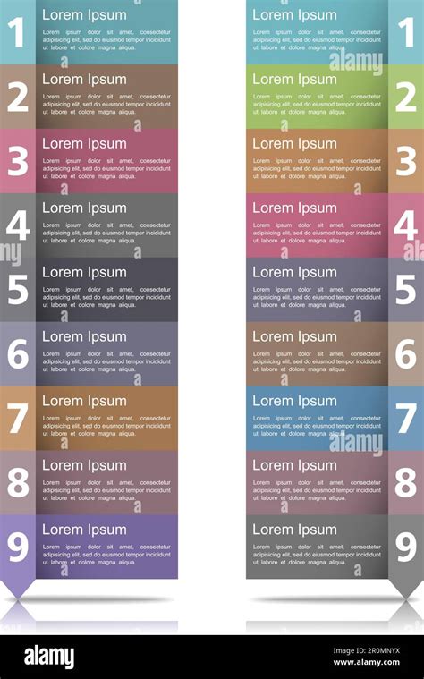 sequence of elements with numbers and text vector eps10 illustration