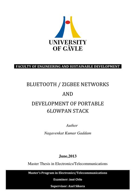 Pdf Bluetooth Zigbee Networks And Development Of Portable 6lowpan Stack