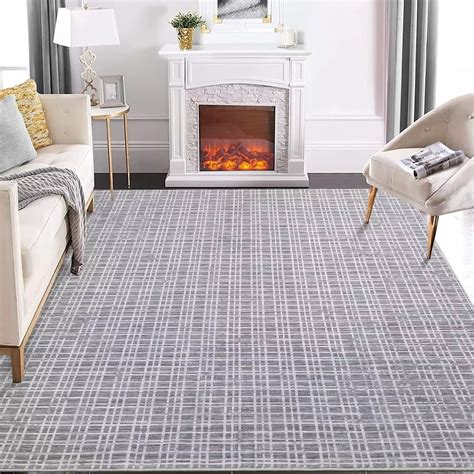 GlowSol 5x7 Area Rug Modern Geometric Rug Farmhouse Plaid Carpet Non