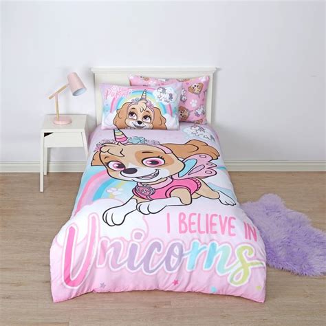Paw Patrol Skye Unicorns Single Bed Quilt Cover Set Quilt Cover Sets