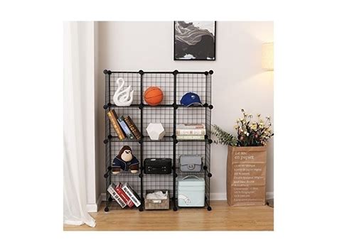 Songmics Armoire De Rangement étagère Panneaux En Treillis 4 Niveaux 3