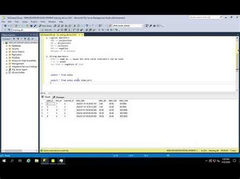 Sql Server Operators Part Youtube
