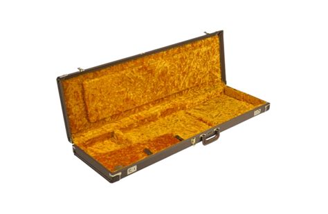 Fender Gandg Deluxe Precision Bass Hardshell Case Brown With Gold Plush
