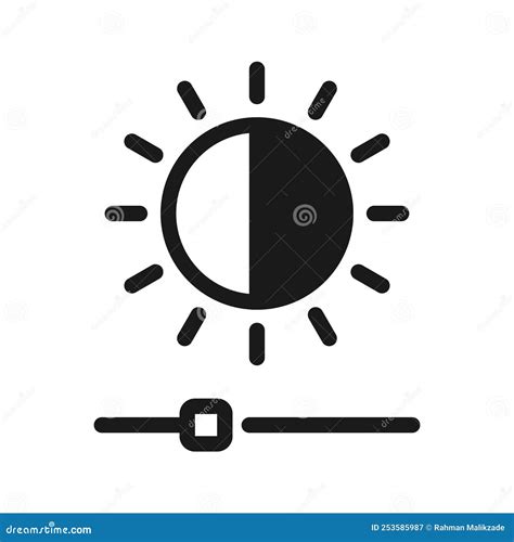 Brightness Icon Intensity Setting Vector Illustration Sun With Rays