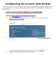 Configure MySQL And Fix Port Conflicts Docx Configuring Qt To Work