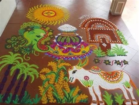 15 Beautiful And Colorful Pot Kolam And Rangoli Designs Ideas For Pongal