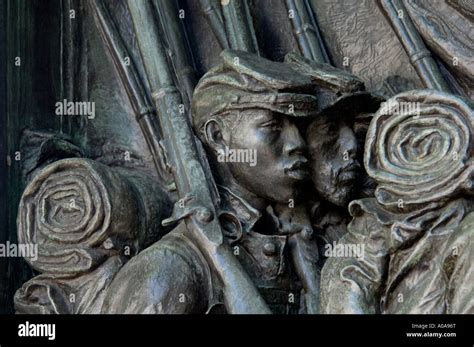 Black Soldiers Of The 54th Massachusetts Regiment Memorial In Boston