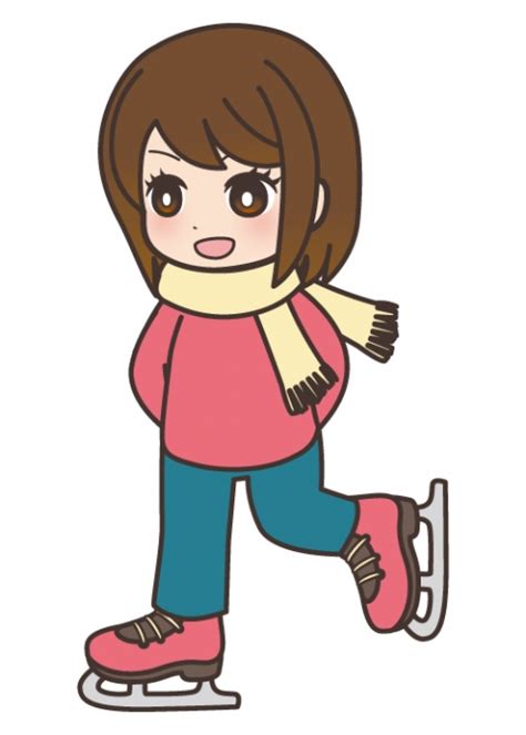 スケートをしている女の子のイラスト 無料イラストのimt 商用ok、加工ok