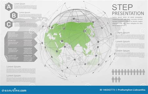 Calibre D Infographic Pour La Connexion R Seau Gobal De Diagramme Internet De Point De Carte Du