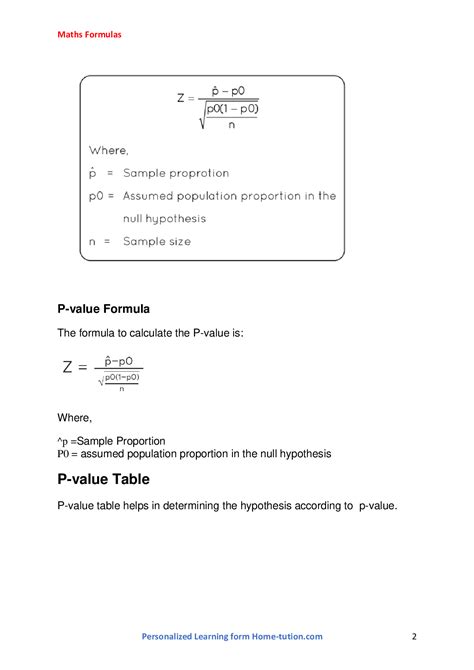 P Value Formula Example And Applications