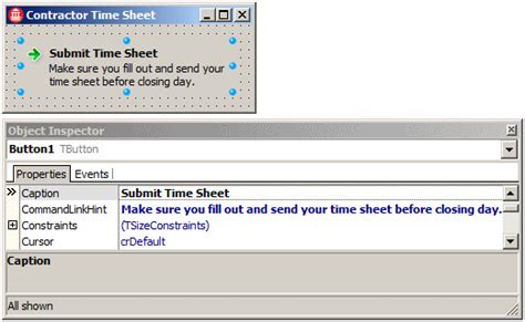 win32 controls the command link button