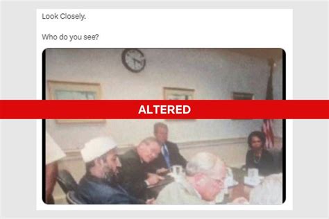Fact Check Image Of George W Bush And Osama Bin Laden Seated At Table