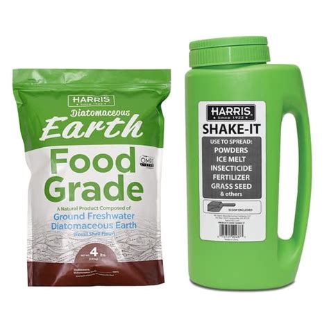 Harris 4 Lbs 64 Oz Diatomaceous Earth Food Grade 100 And Shaker