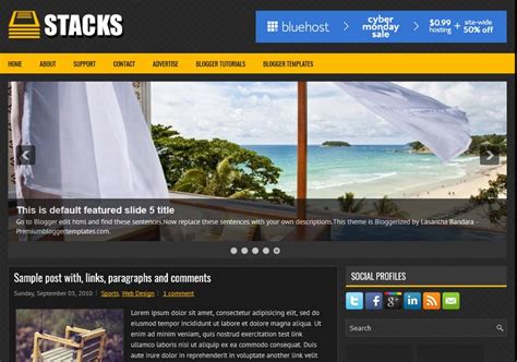 Stacks Dark Blogger Template • Blogspot Templates 2025