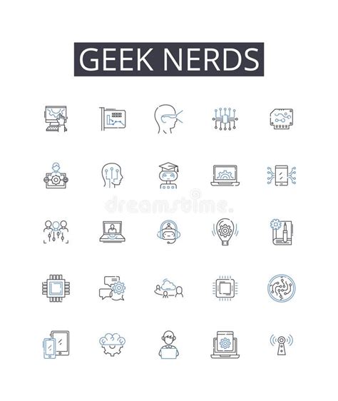 Geek Nerds Line Icons Collection Friendship Bonding Camaraderie Loyalty Partnership