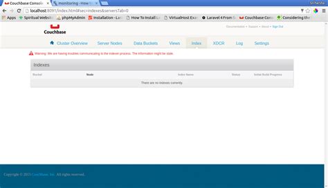 Php Unable To CREATE PRIMARY INDEX For Couchbase Bucket On UBUNTU 14