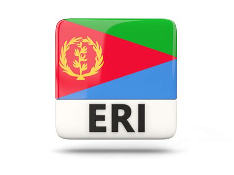 Square Icon With ISO Code Illustration Of Flag Of Eritrea