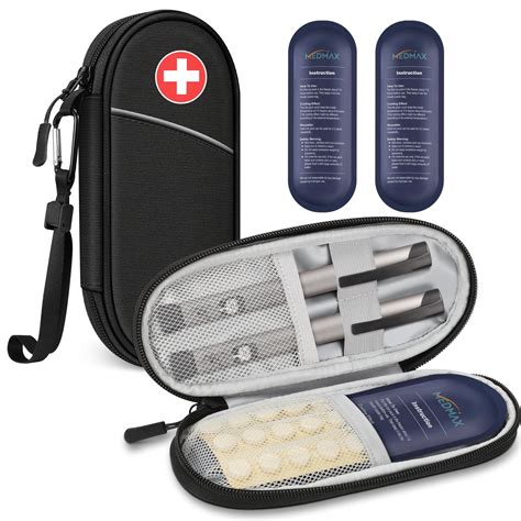 Medmax Insulin Cooler Travel Case With 2 Ice Packs Portable Water