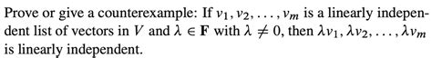 Solved Prove Or Give A Counterexample If V1v2vm Is A