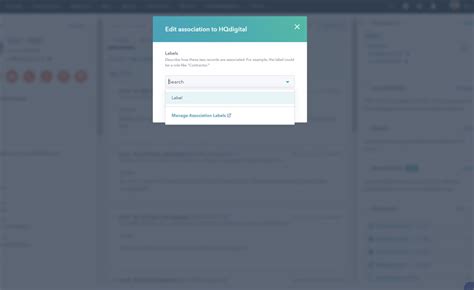 using custom association labels between objects in hubspot