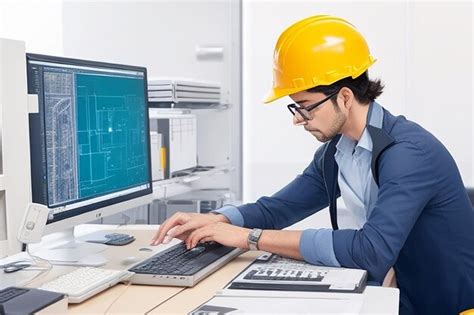 Engenheiro Trabalhando Em Um Computador No Escritório Conceito De