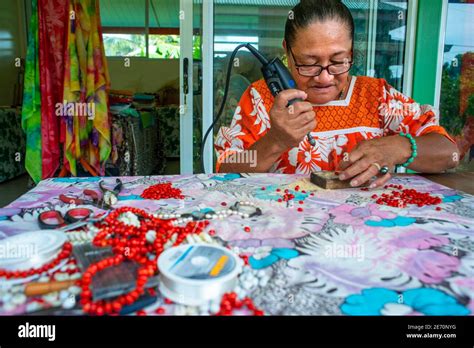 February 2020 Souvenirs Stall In Papeete Municipal Covered Market