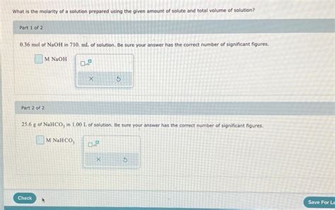 Solved What Is The Molarity Of A Solution Prepared Using The