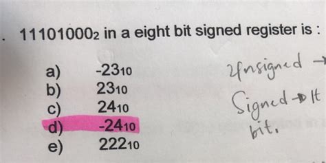 Solved 111010002 In A Eight Bit Signed Register Is A