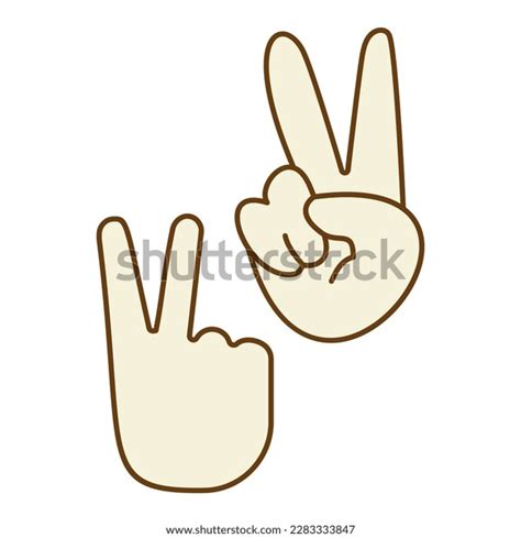 Hippie Symbols Two Fingers Sign Victory Stock Vector Royalty Free