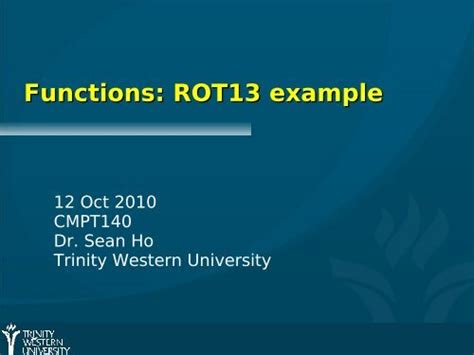 Functions Rot13 Example Seanho