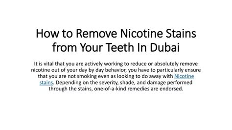 Ppt How To Remove Nicotine Stains From Your Teeth 2 Powerpoint