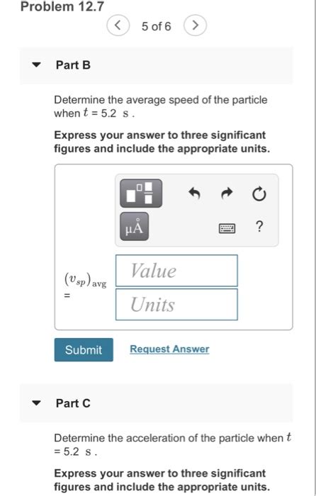 solved problem 12 7 5 of 6 a particle moves along a