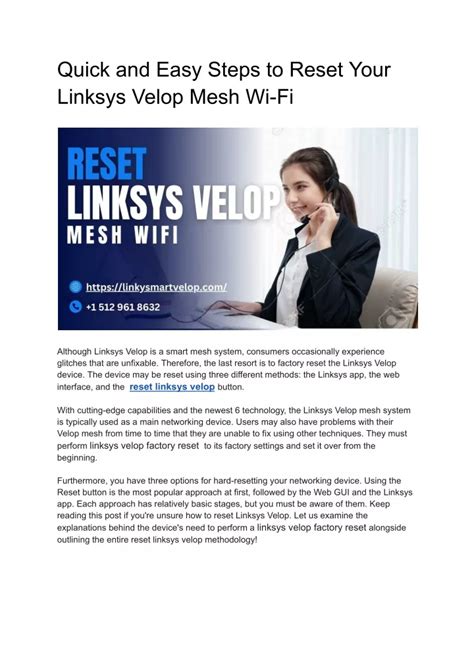 PPT Quick And Easy Steps To Reset Your Linksys Velop Mesh Wi Fi