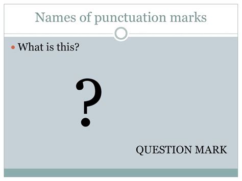 Punctuation Marks Names