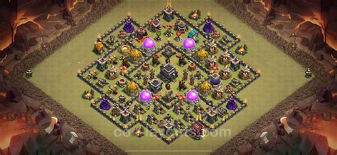 Best Anti 3 Stars War Base Th9 With Link Hybrid 2025 Town Hall Level