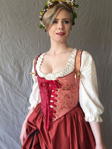 4 Color Brocade Renaissance Festival Wench Corset Bodice Etsy
