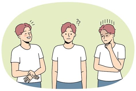 Joven Que Muestra Diferentes Emociones Vector Premium