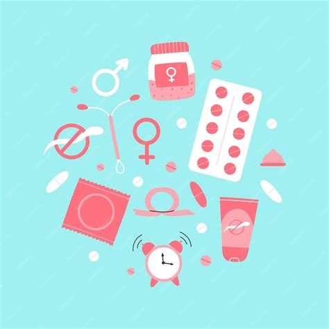 Premium Vector Types Of Contraception Pills Calendar Patch Condom And