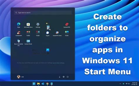 create folders to organize apps in windows 11 start menu thewindowsclub