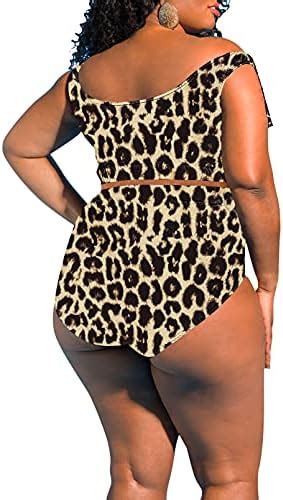 Amazon Sovoyontee Women Plus Size Ruffles High Waisted Swimsuit Bikini Sets Bathing Suit