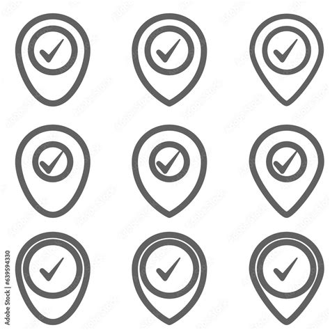 Checkin Icon Check In Icon Location Pin Icon Map Pin Place Marker Location Icon Stock Photo
