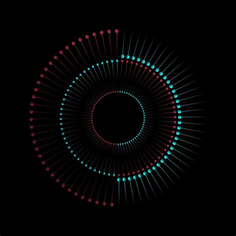 Futuristic Abstract Blue Red Gradient Wave Line Vector With Memphis On