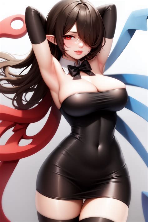 Rule 34 Ai Generated Armpits Arms Up Asymmetrical Wings Black Bow