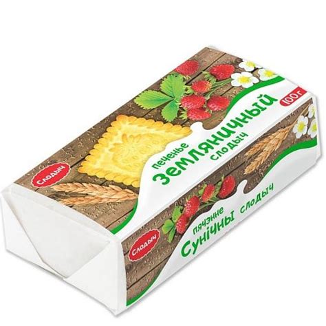 Печенье Земляничный Слодыч 15 шт по 100 г Беларусь купить с доставкой по выгодным ценам в