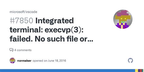 Integrated Terminal Execvp3 Failed No Such File Or Directory