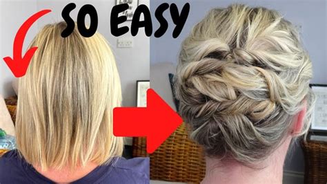 Short Fine Hair Updo Messy Bun For Short Hair Thin Hair Updo Easy