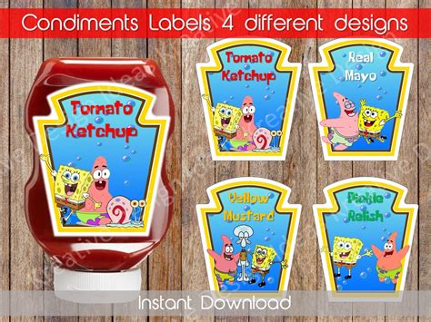 Free Printable Spongebob Food Labels