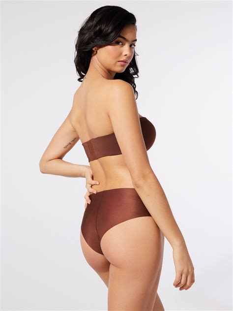 New Microfiber Strapless Bra In Brown Savage X Fenty Netherlands